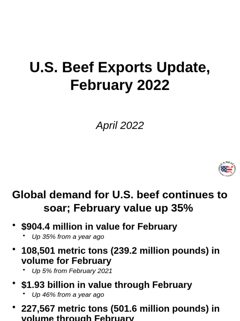 U.S. Beef Exports Surge in February 2022 | PDF | Beef | Food Industry