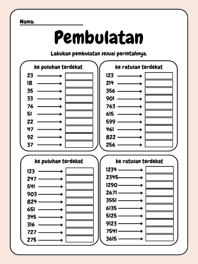 Pembulatan Angka: Puluhan & Ratusan | PDF