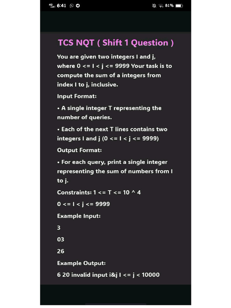 Tcs Important Questions | PDF