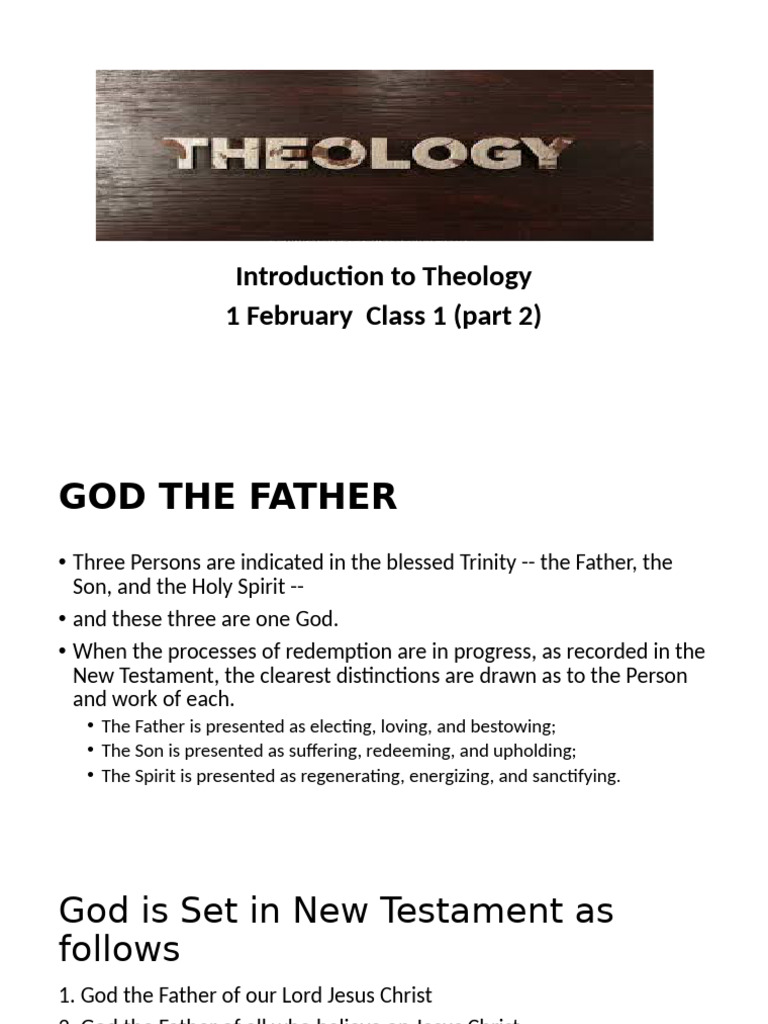 Understanding God the Father in Theology | PDF | God The Father | Jesus