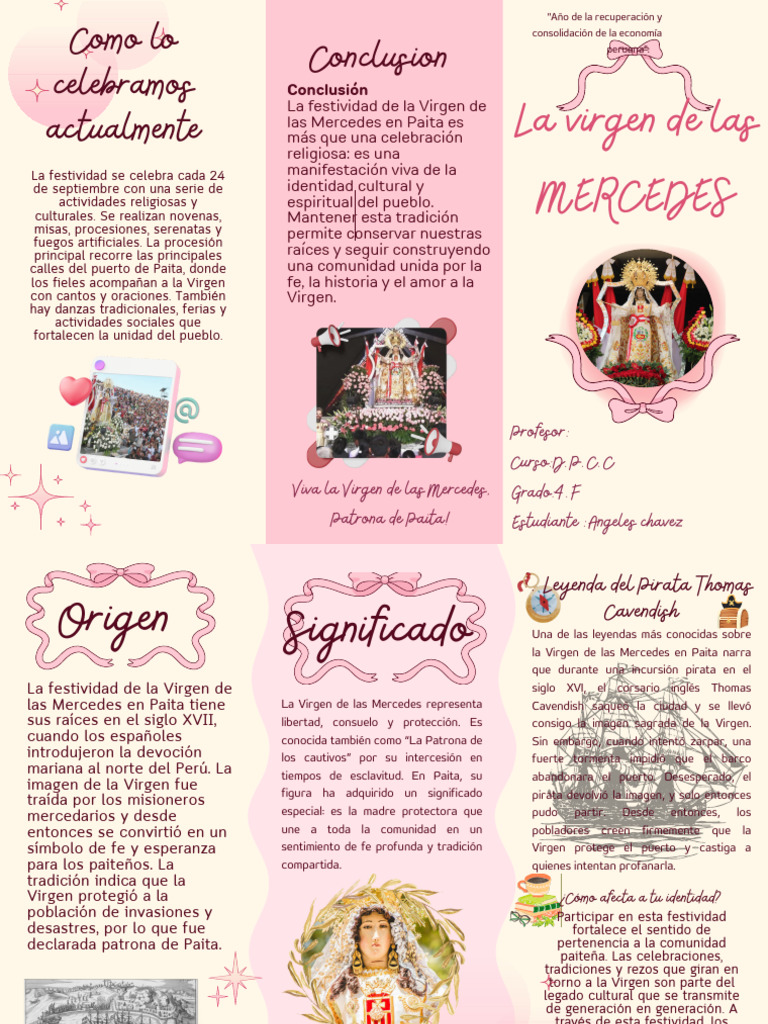 Folleto Tríptico La Virguen de Las Mercedes de Paita | PDF