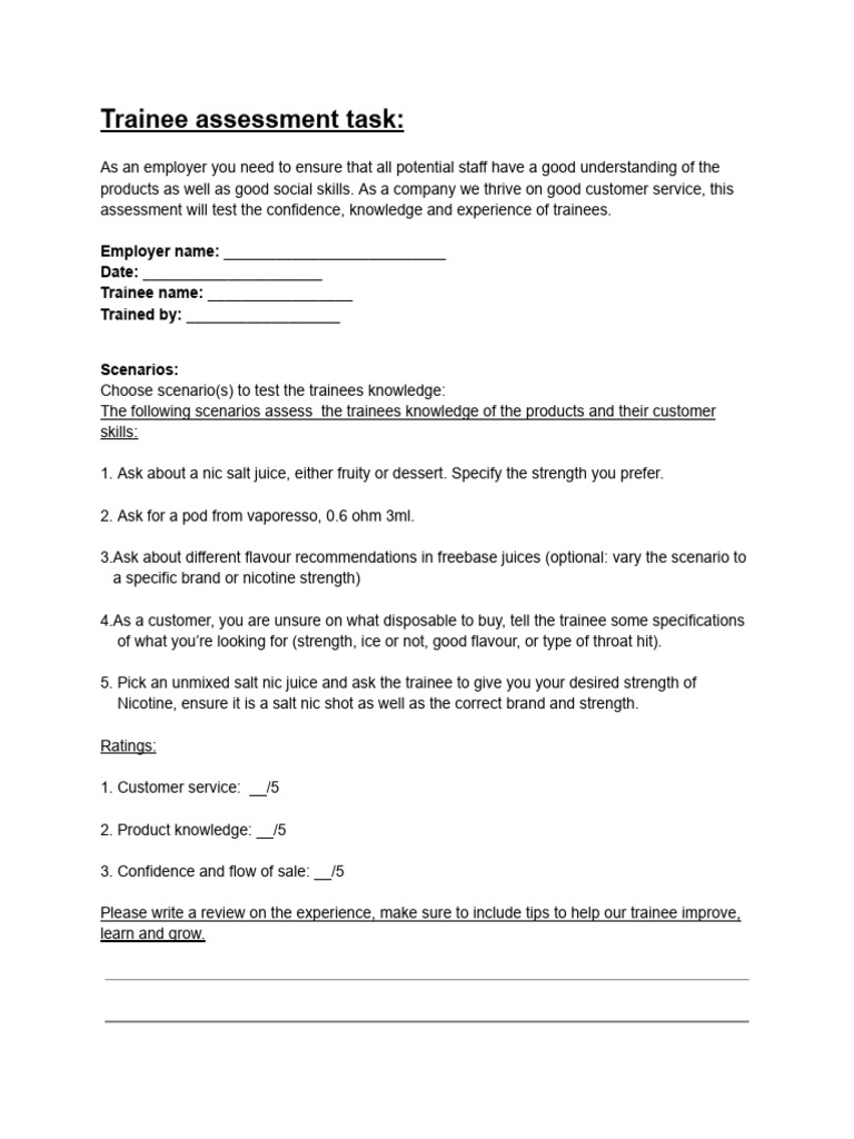 Trainee Assessment | PDF