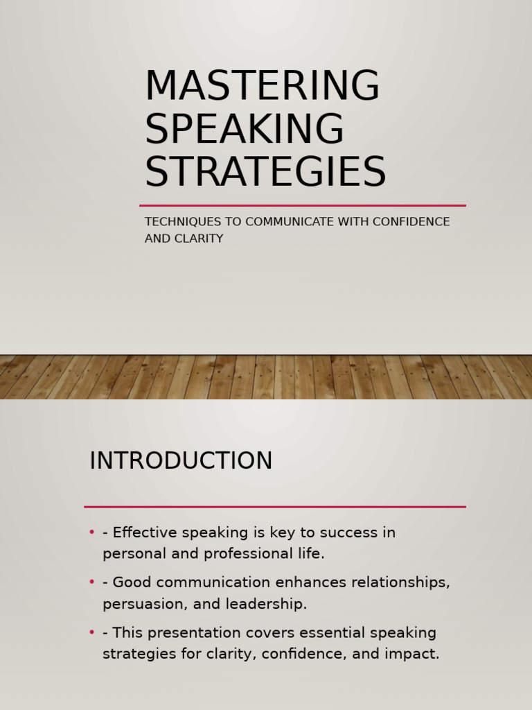 Speaking Strategies Presentation | PDF