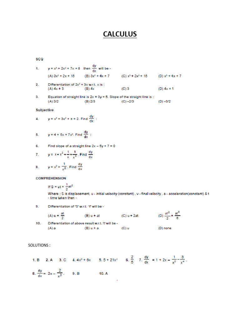 Calculus Practice Questions | PDF | Chess Theory | Chess
