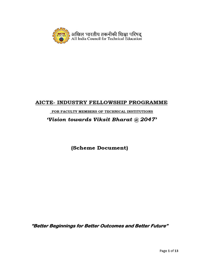AICTE Industry Fellowship Overview | PDF | Non Disclosure Agreement ...