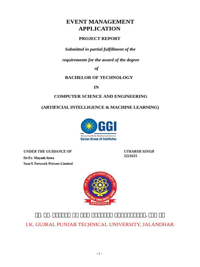 Event Management Application Report | PDF | Databases | Mobile App