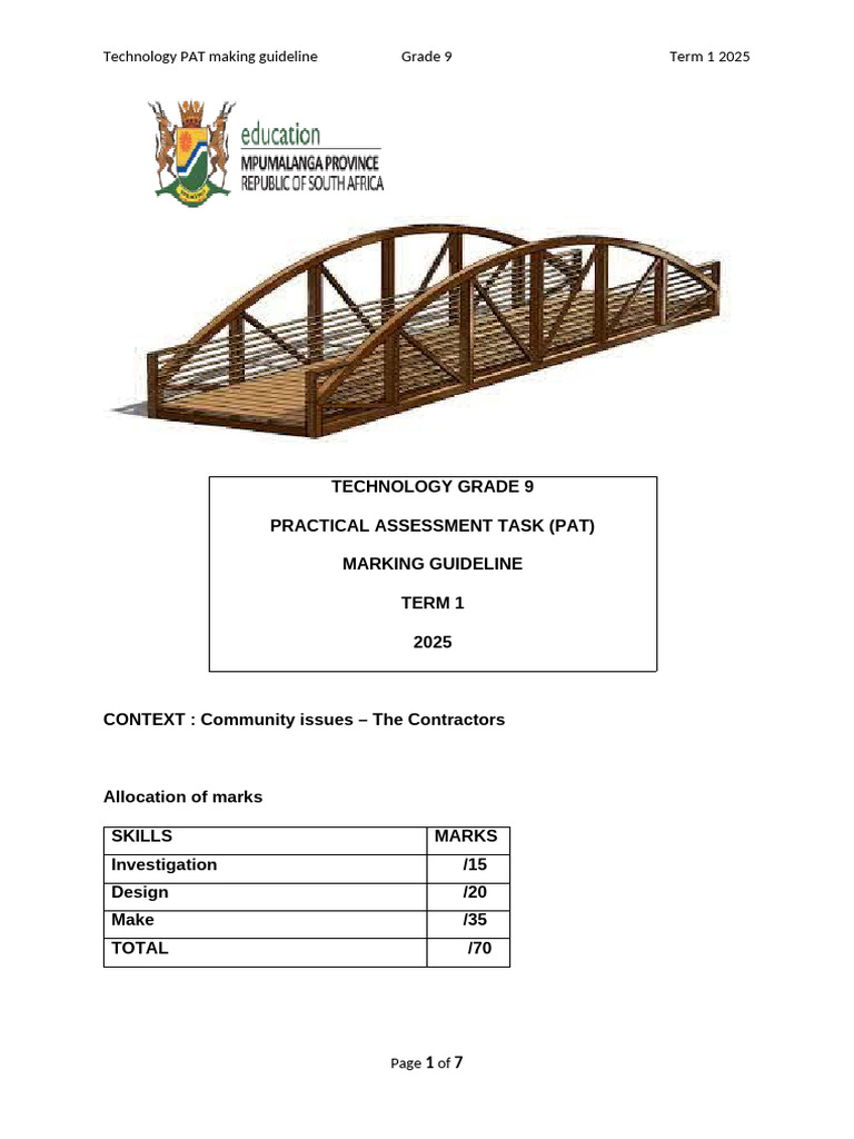 Marking Guideline For Pat 1 2025 | PDF