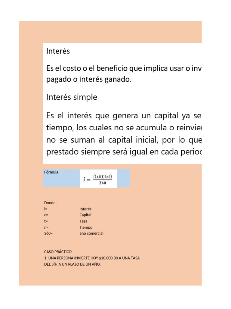 Interés Simple | PDF