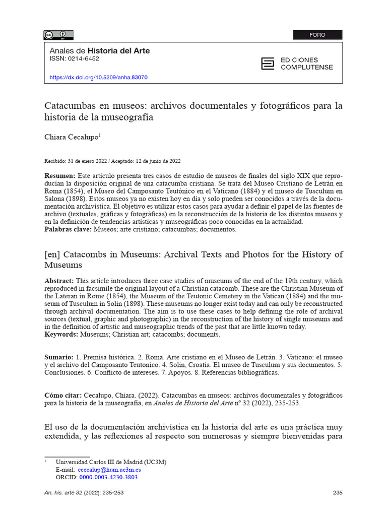 Catacumbas Archivo Web | PDF | Museo | Ciudad del Vaticano