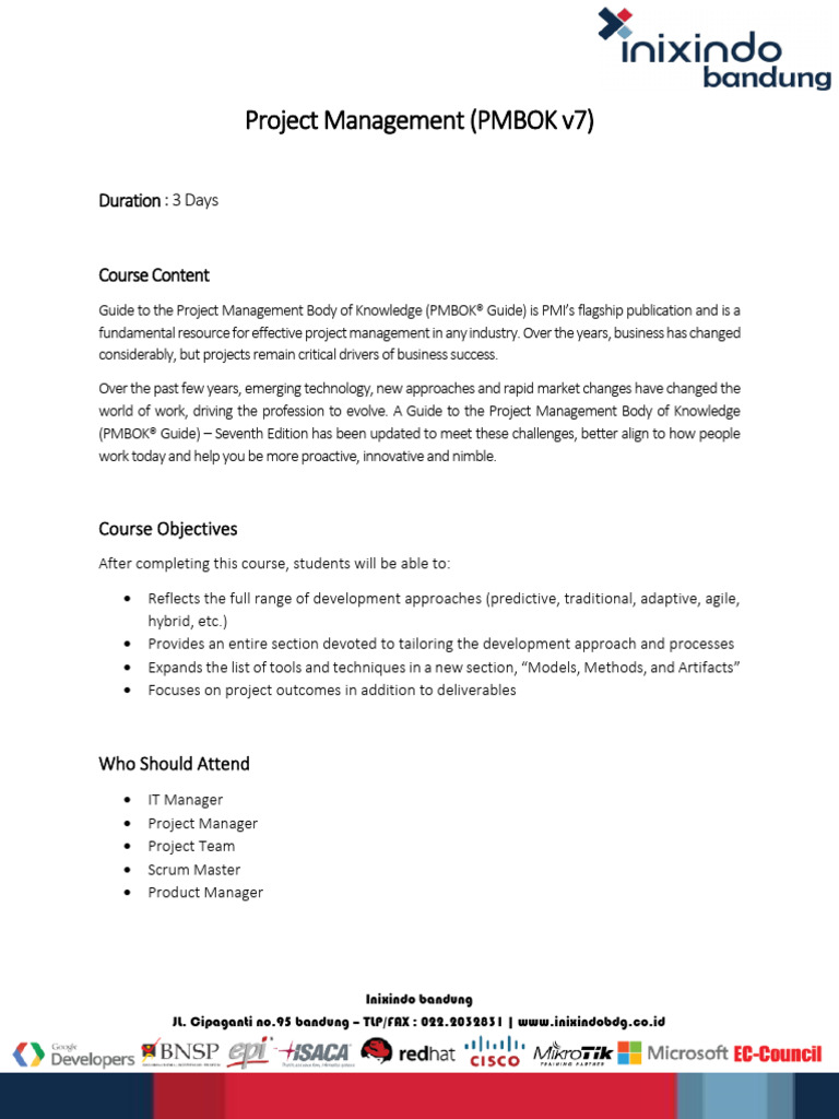 PMBOK v7 Project Management Course | PDF | Project Management | Agile ...