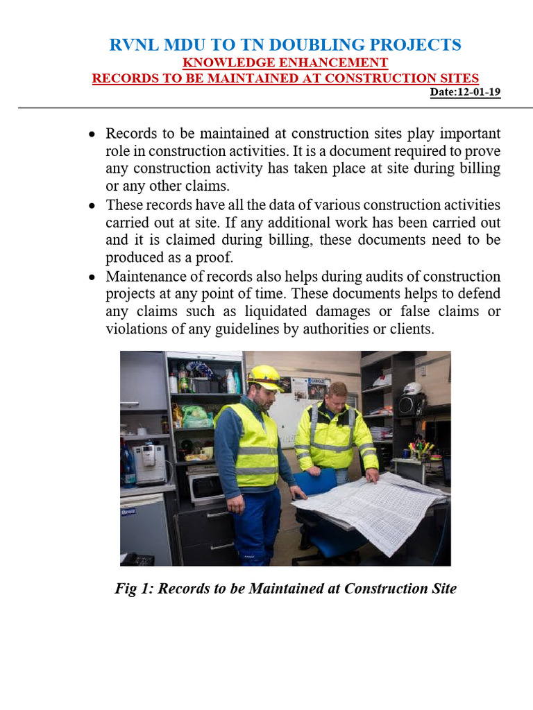 Essential Construction Site Records | PDF | Concrete | Masonry