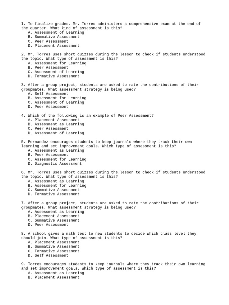 Types of Educational Assessments Explained | PDF | Educational ...