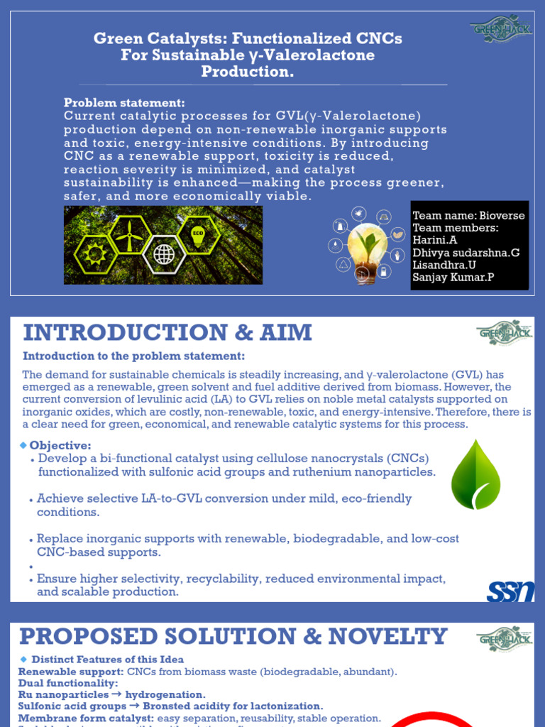 Green CNC Catalysts for GVL Production | PDF | Catalysis | Chemical ...