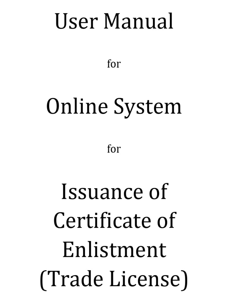 Online Trade License Application Guide | PDF | Login