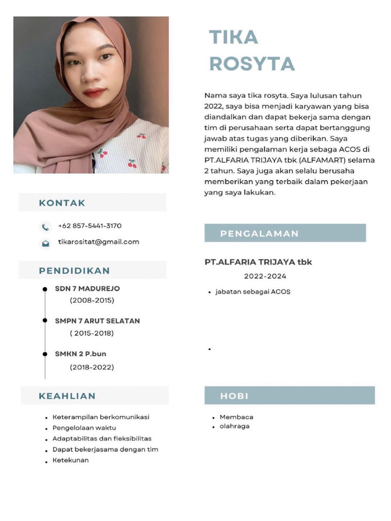 CV Tika Rosita | PDF