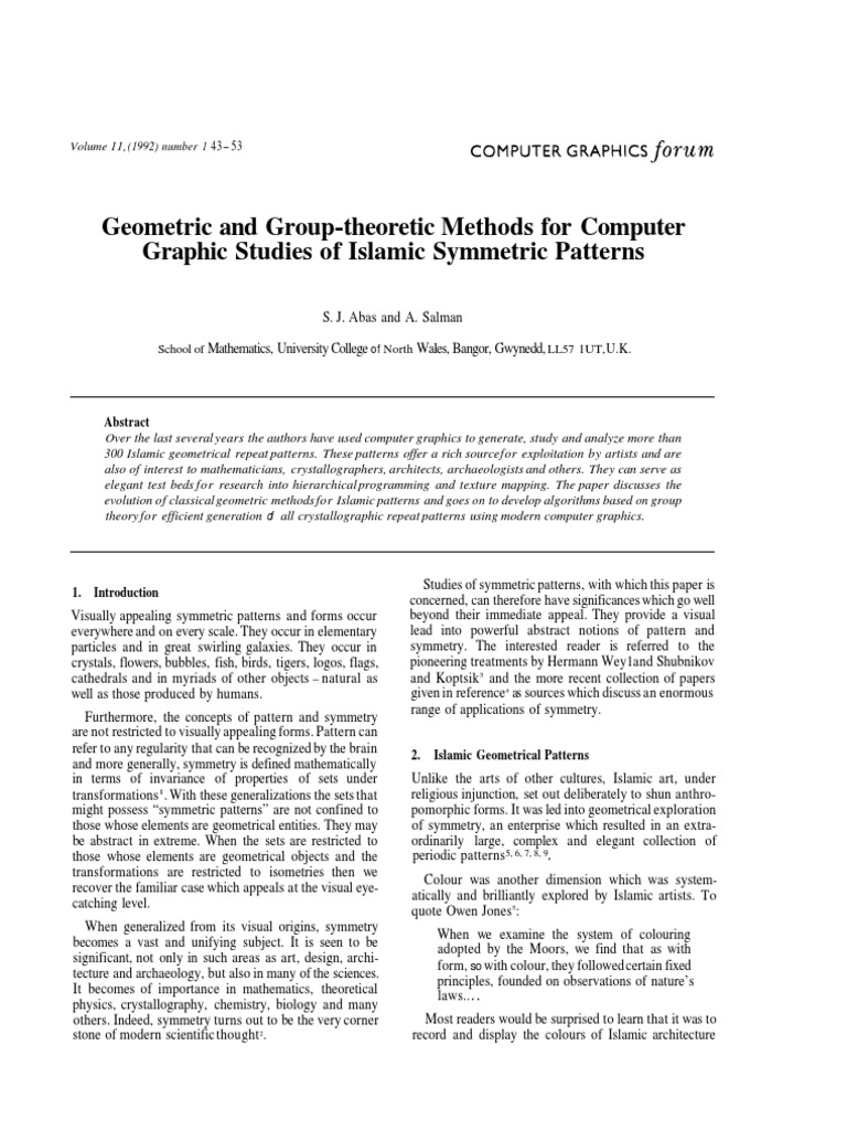 Geometric and Group Theoretic Methods For Computer | PDF | Symmetry | Pattern