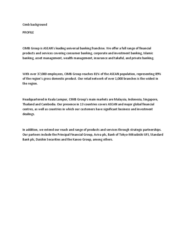 Cimb Background | PDF