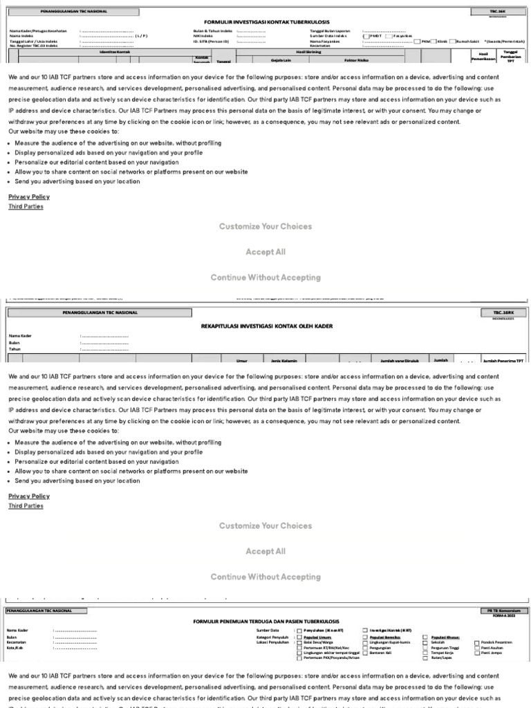 Formulir Investigasi Kontak TBC | PDF