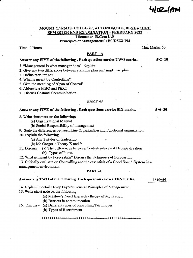 2022 Feb-Principles of Management | PDF