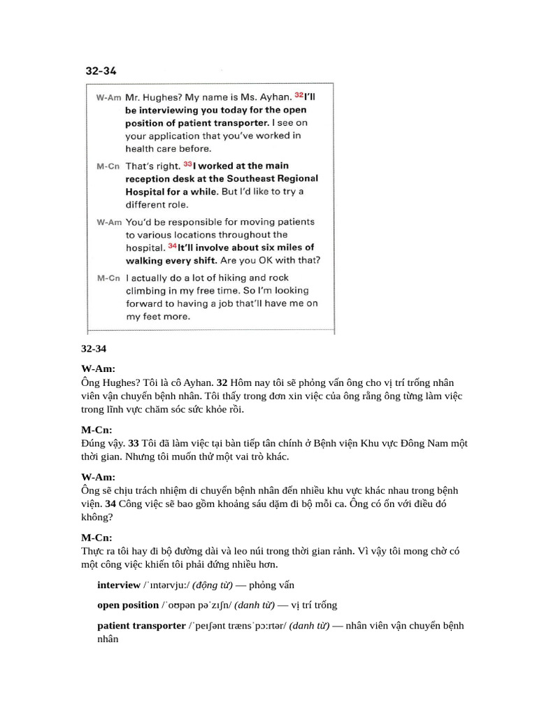 TOEIC TEST 9 2024 - PART 3 - Script | PDF