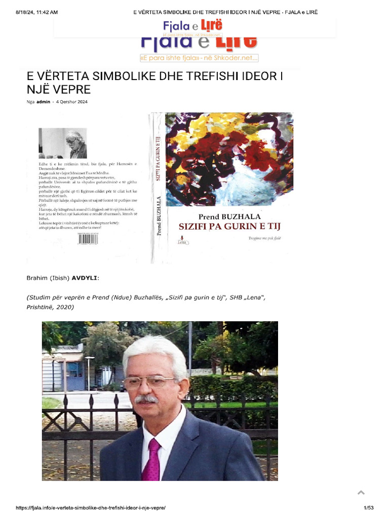 E VËRTETA SIMBOLIKE DHE TREFISHI IDEOR I NJË VEPRE - FJALA e LIRË | PDF