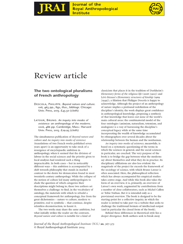 Exploring Ontological Pluralisms in Anthropology | PDF | Sociology ...