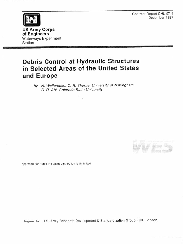 Debris Control at Hydrulic Structures in Selected Areas of The United ...