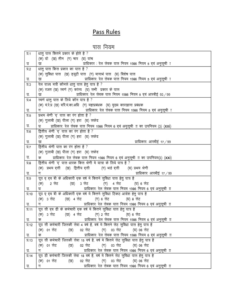 Comprehensive Pass Rules Overview | PDF