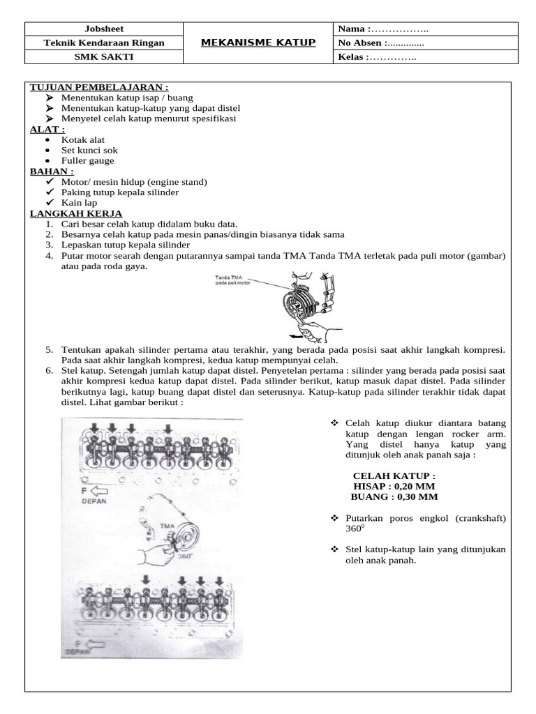 Panduan Menyetel Celah Katup Mesin | PDF