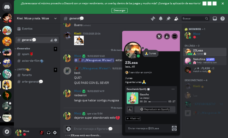 Discord #General? Kiwi. Wcue y Nala. Wcue | PDF | Comunicación por ...