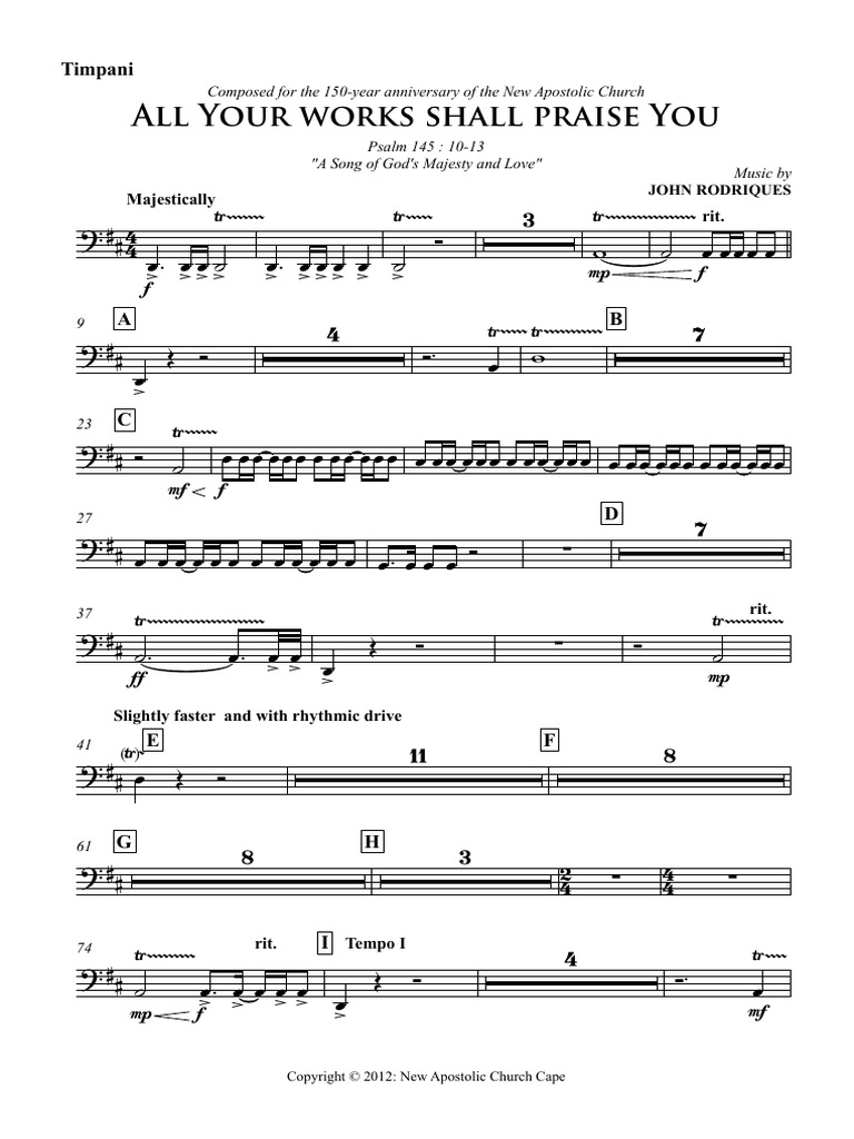 All Your Works Shall Praise You - Timpani | PDF