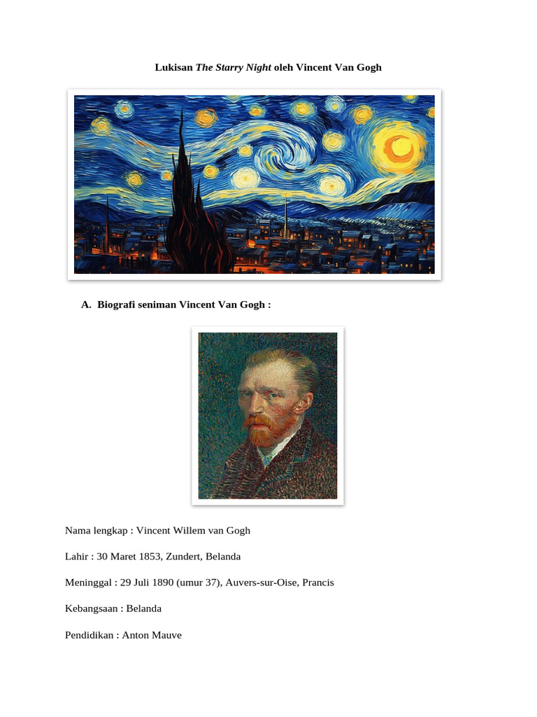 Makna dan Teknik The Starry Night | PDF