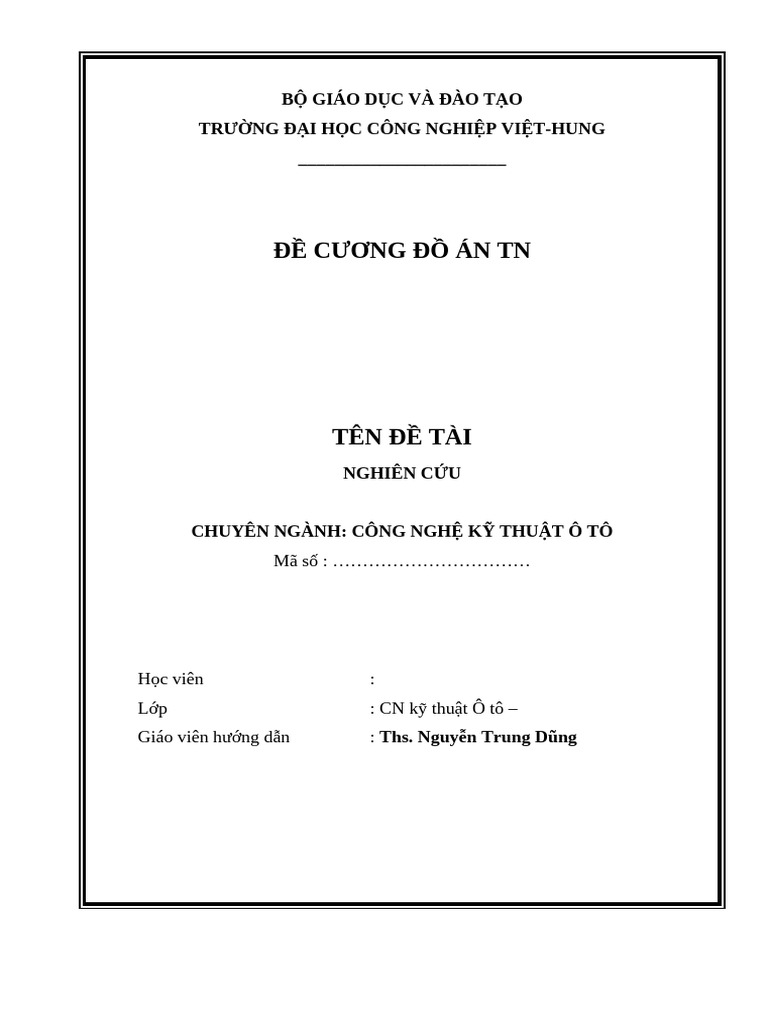 De Cuong Chi Tiet | PDF
