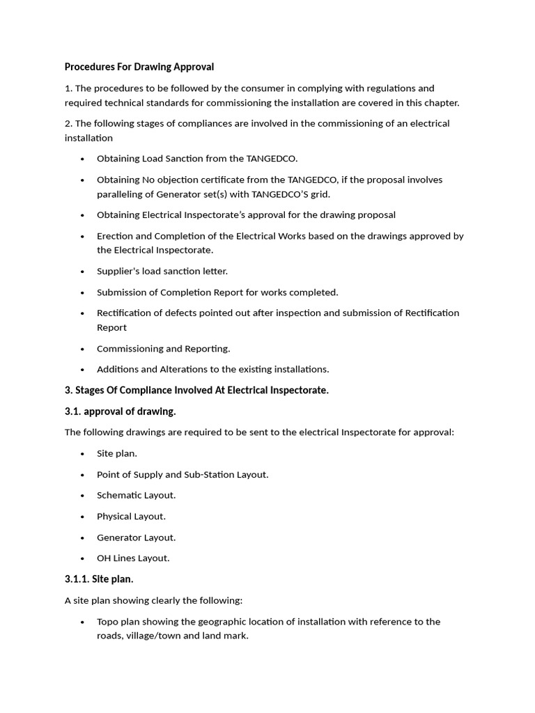 Drawing Approval Procedures Explained | PDF | Electricity | Electrical ...