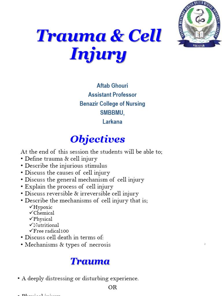Understanding Trauma and Cell Injury | PDF | Necrosis | Alanine ...