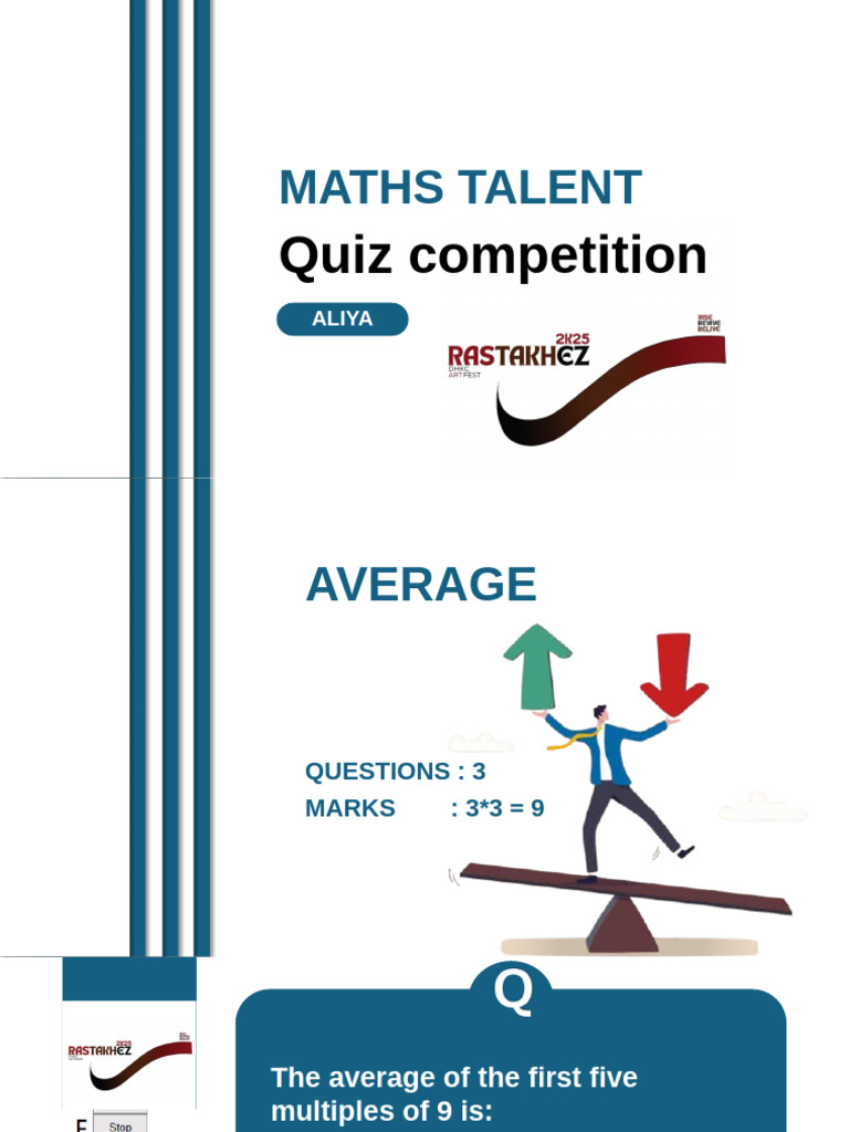 Maths Talent Quiz: Average & Progression | PDF