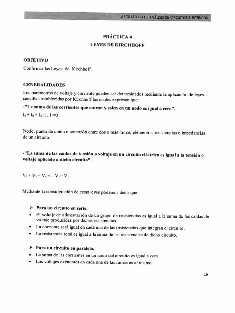 Practica 4 Leyes de Kirchhoff | PDF