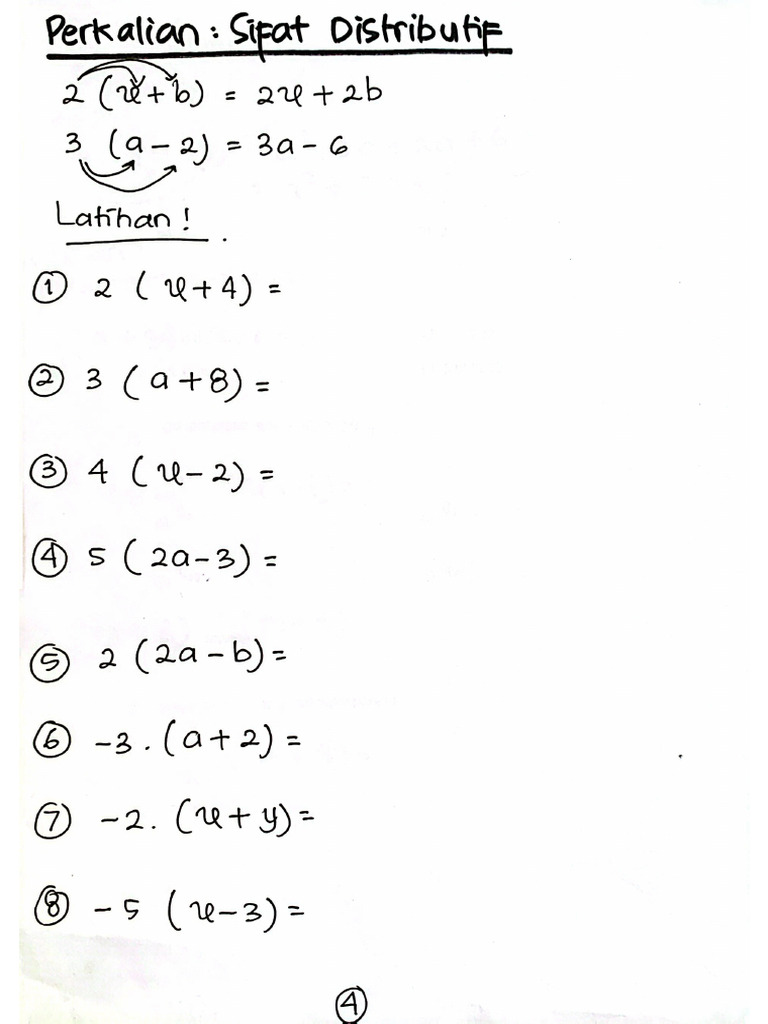 Math (Perkalian Sifat Distributif) | PDF