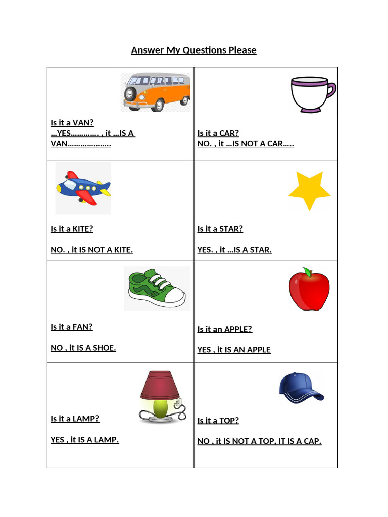 Yes or No Questions Game | PDF