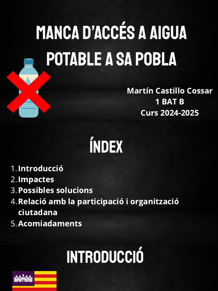 Manca D'Accés A Aigua Potable A Sa Pobla: Martín Castillo Cossar 1 Bat ...