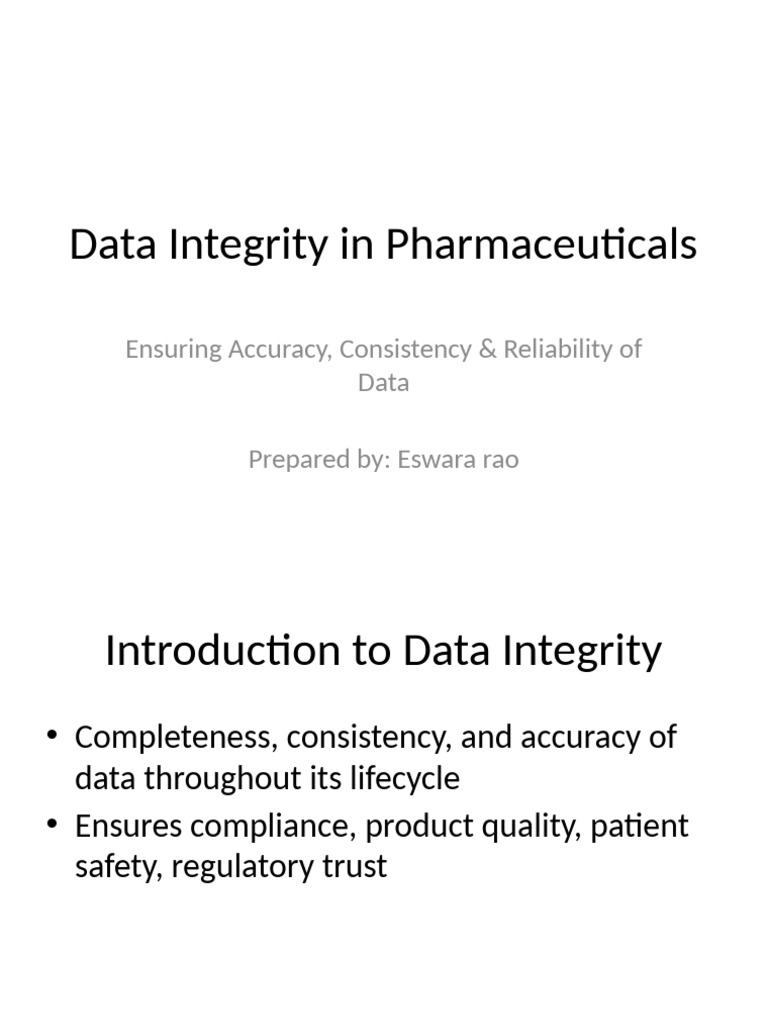 Data Integrity Training Overview | PDF