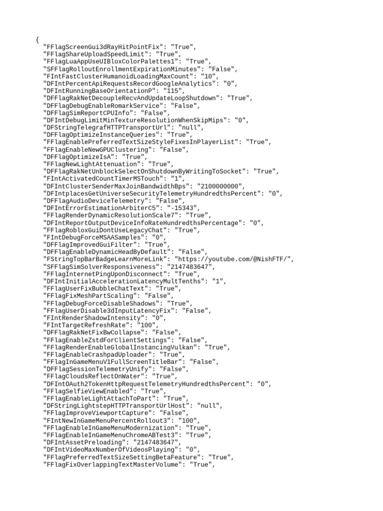 Ultimate FFlags Configuration List | PDF