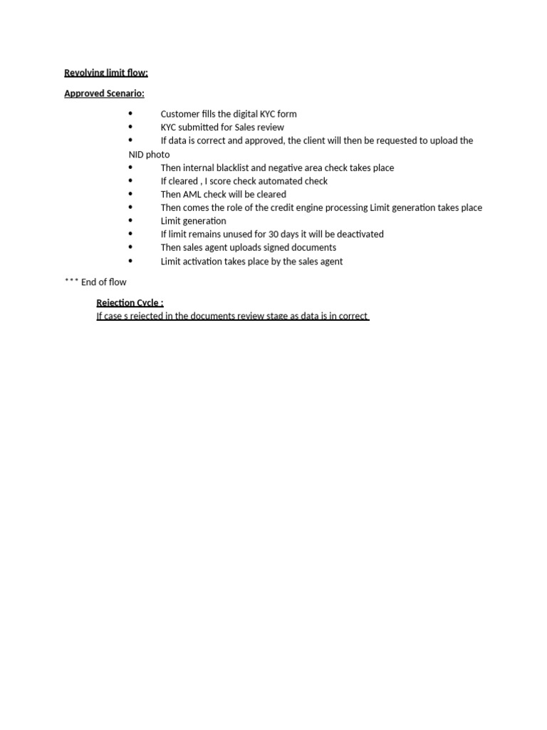 Revolving Limit Approval Process Guide | PDF