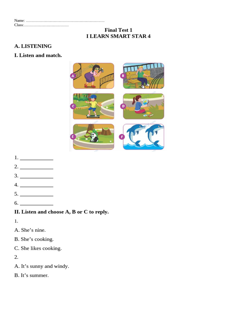 Smart Star 4 Final Test Guide | PDF