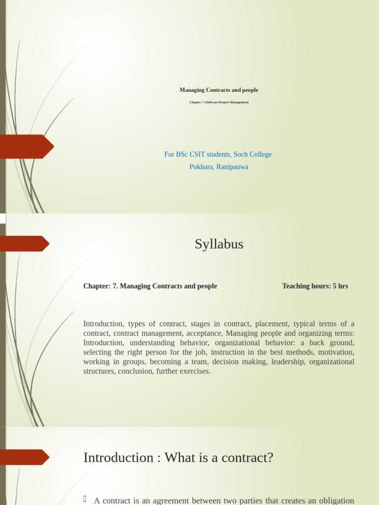 Chapter 7 - Contract & People | PDF | Contractual Term | Private Law