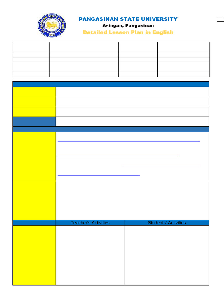 Profed 110lesson Plan 1 | PDF | Metaphor
