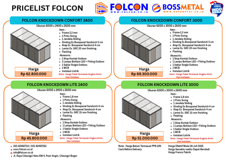 Pricelist Folcon 28 Juli 2025 | PDF