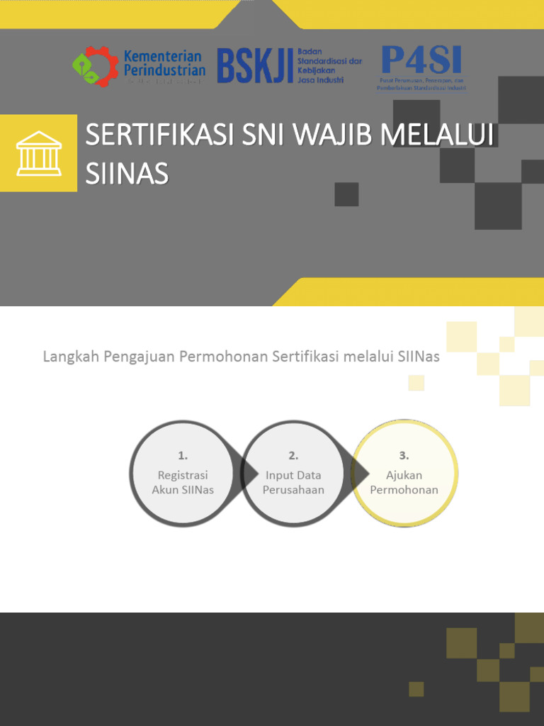 Proses Pengajuan Sertifikat SNI SIINas | PDF