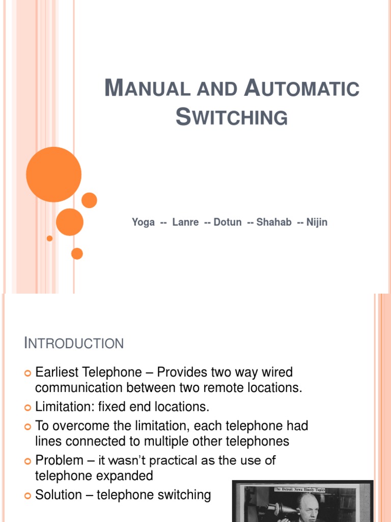 Manual vs. Automatic Telephone Switching | PDF | Telephone Exchange ...