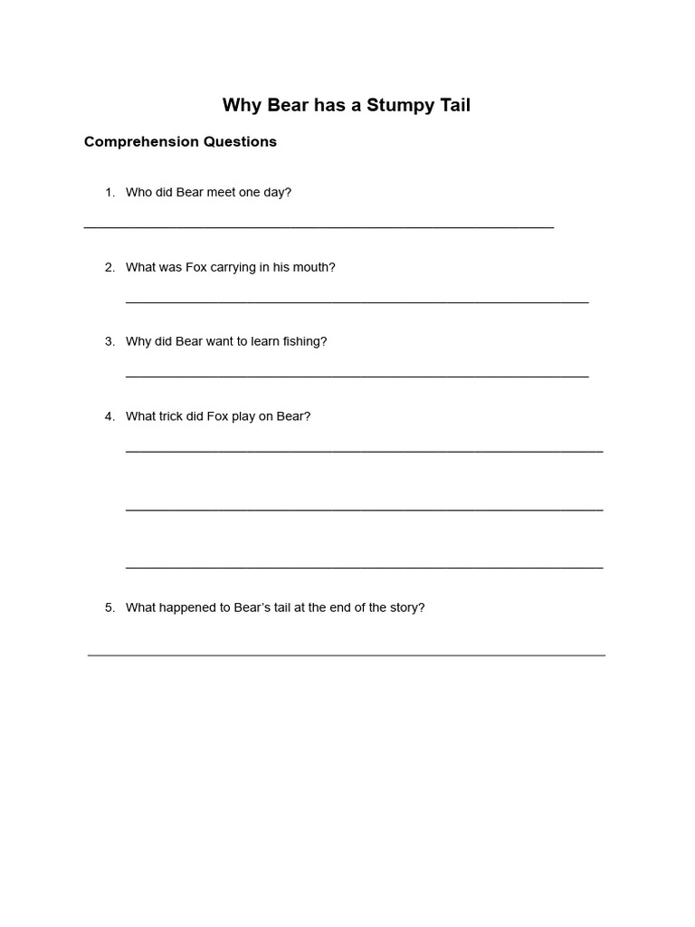 Why Bear Has A Stumpy Tail | PDF